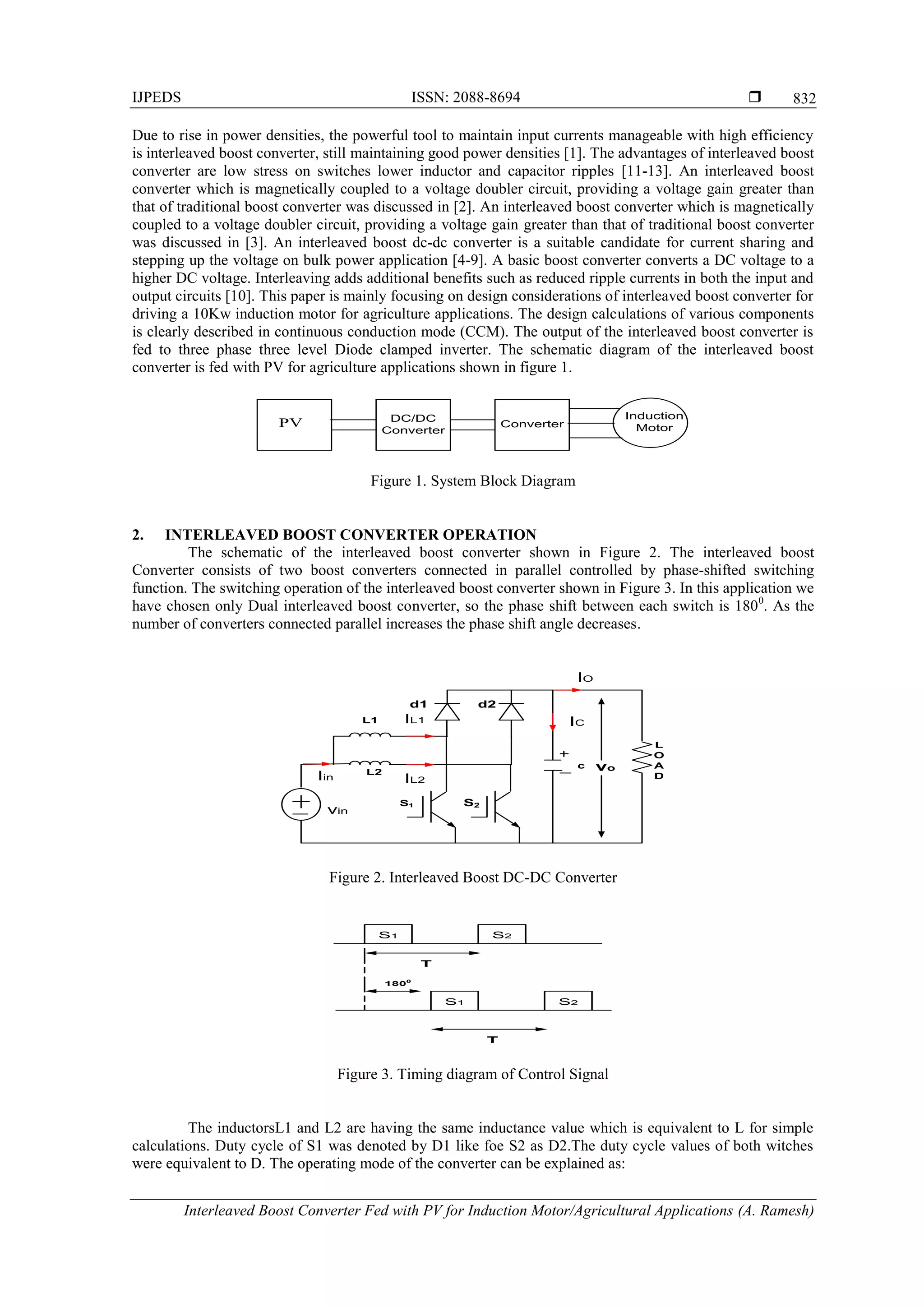 Interleaved Boost Converter Fed with PV for Induction Motor/Agricultural Applications | PDF