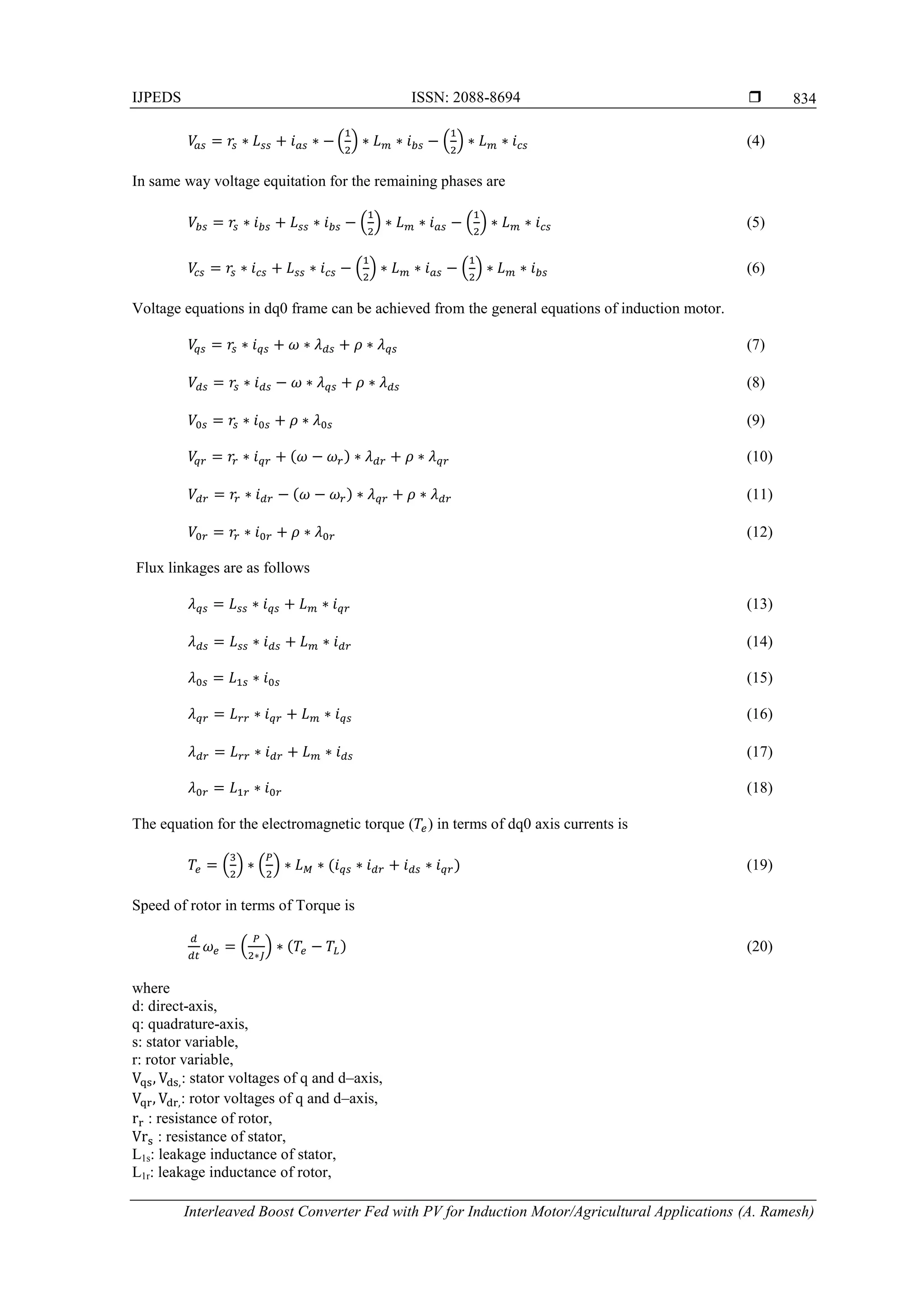 Interleaved Boost Converter Fed with PV for Induction Motor/Agricultural Applications | PDF