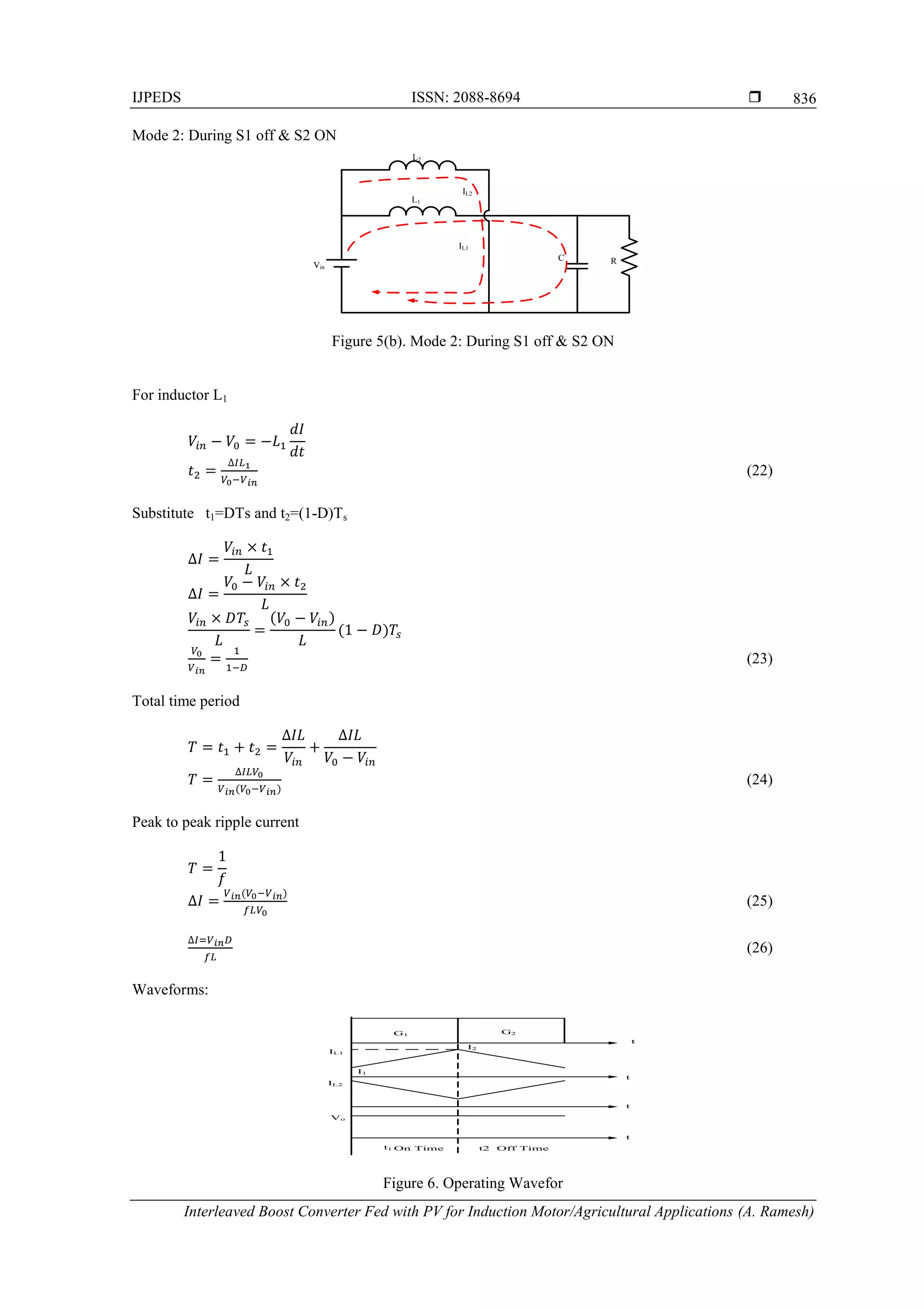 Interleaved Boost Converter Fed with PV for Induction Motor/Agricultural Applications | PDF