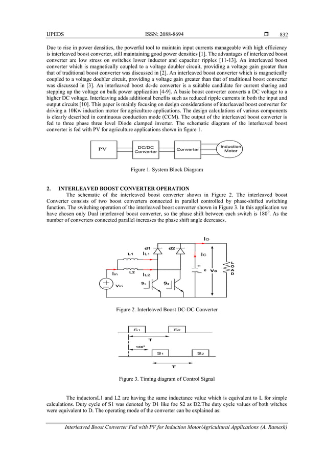 Interleaved Boost Converter Fed with PV for Induction Motor/Agricultural Applications | PDF