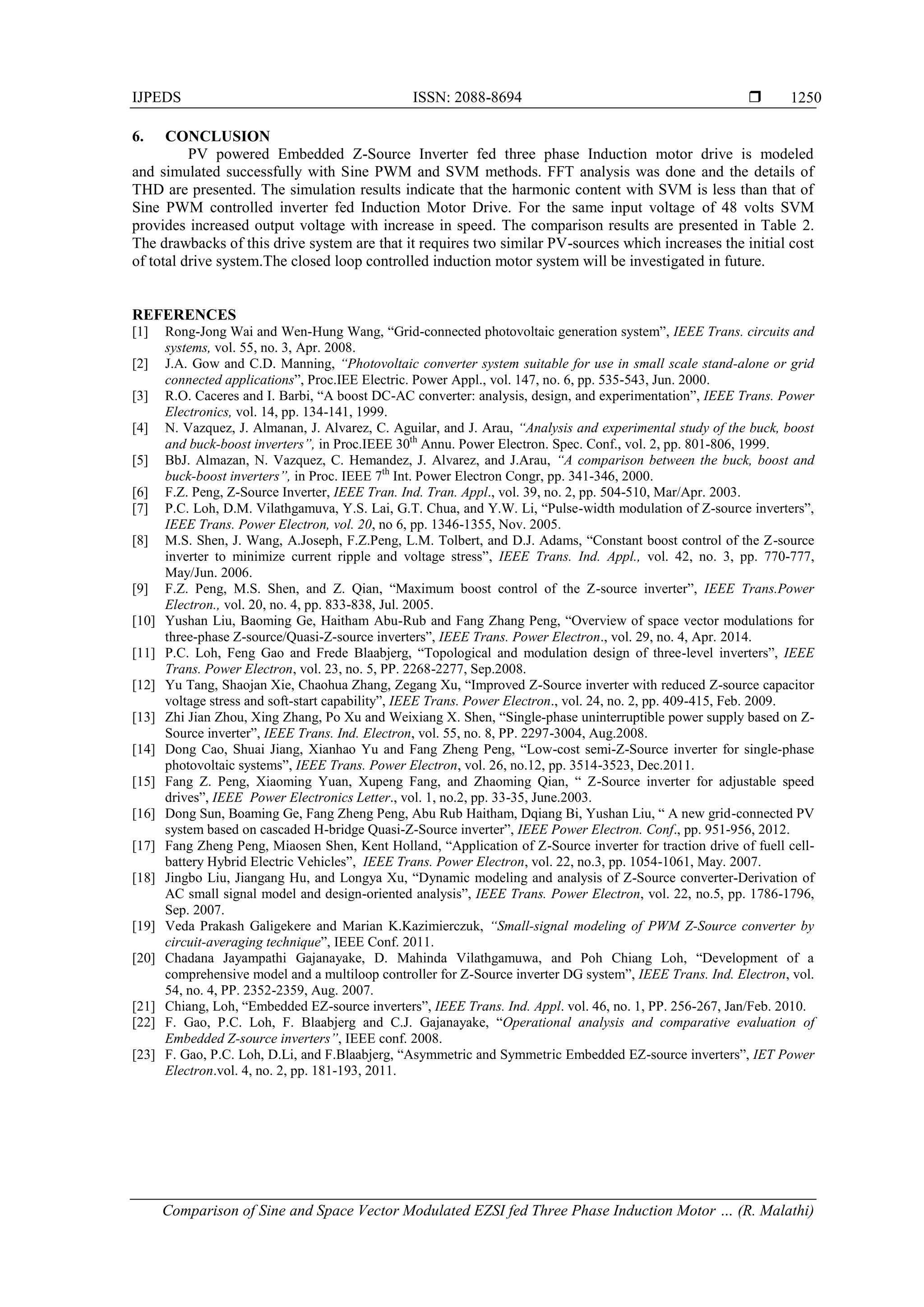 Comparison Of Sine And Space Vector Modulated Embedded Z Source Inverter Fed Three Phase