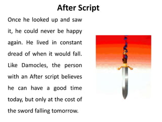 Damocles and after script - Transactional Analysis | PPTX