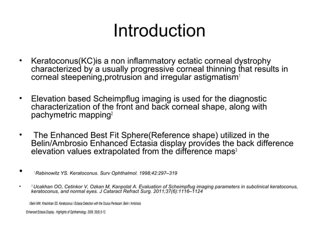 Evaluation Of Pachymetry,Progression Index And Back Difference ...