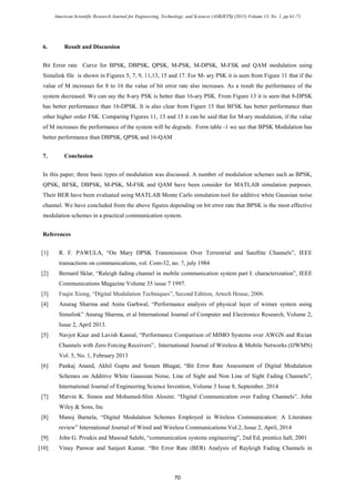 BER Comparison of AWGN channels for different types of Digital modulation | PDF