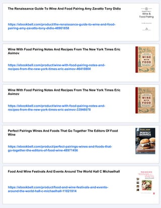 Food And Wine Pairing A Sensory Experience Robert J Harrington | PDF