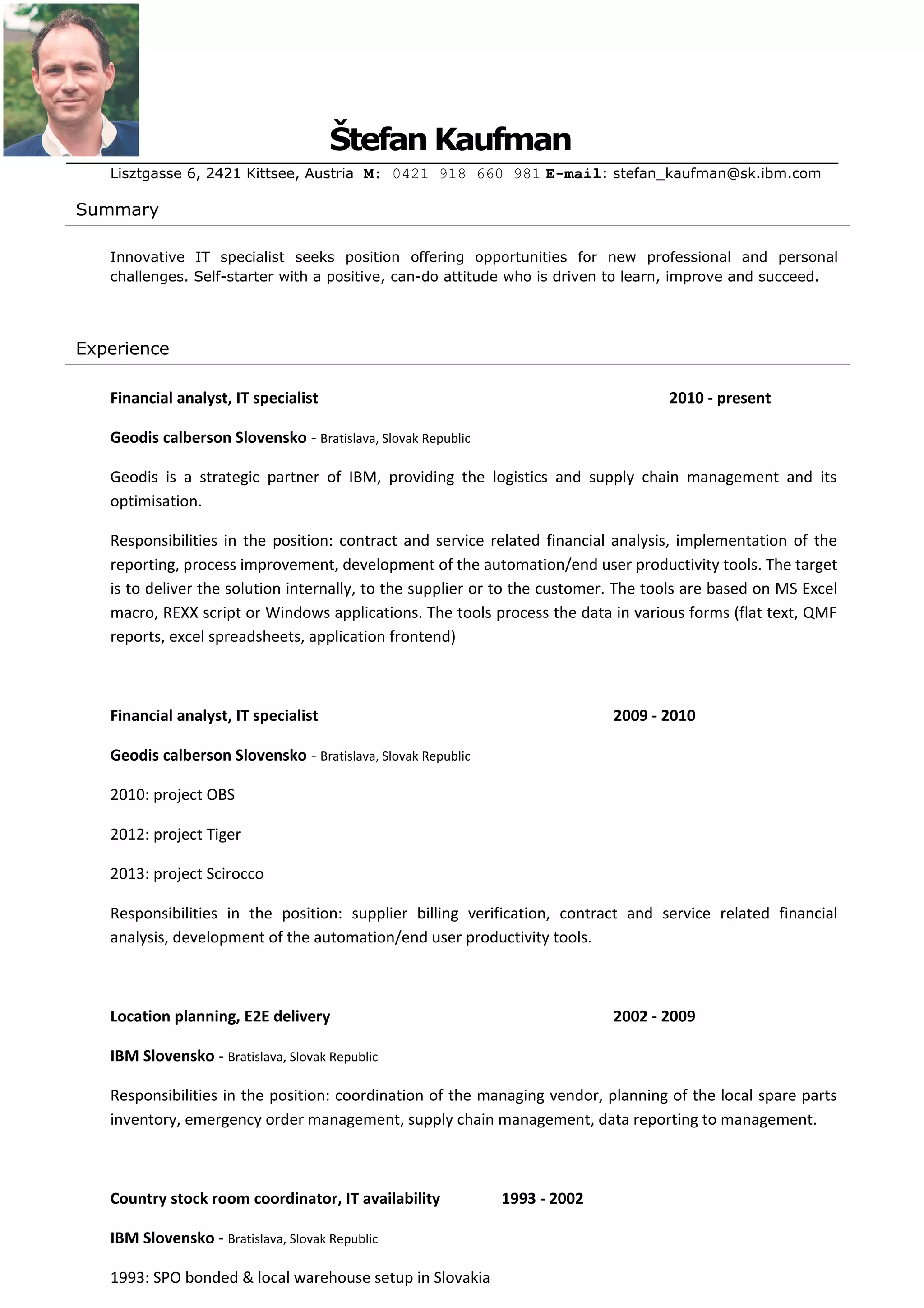 CV Stefan Kaufman | DOC