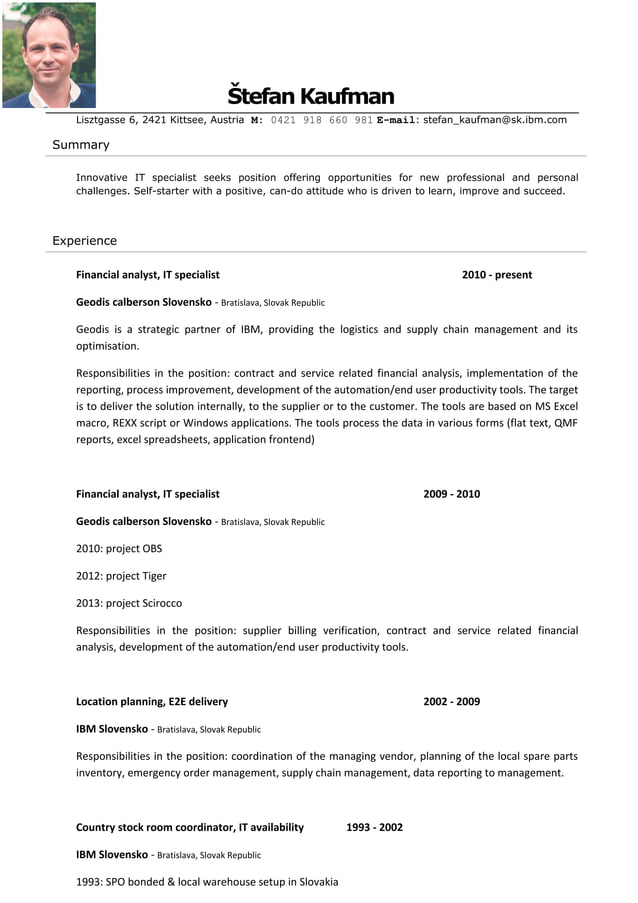 CV Stefan Kaufman | DOC