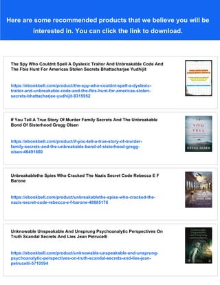 Unspeakable Secrets And The Psychoanalysis Of Culture Esther Rashkin | PDF