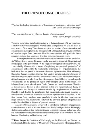 Theories Of Consciousness An Introduction And Assessment Taylor Francis ...