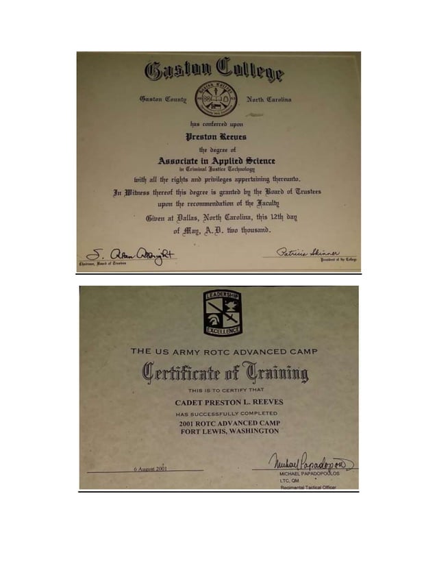 Degrees and Certifications | DOCX