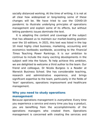 Operations Management 10th Edition 10th Edition Nigel Slack | PDF
