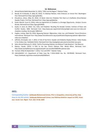 Iran-Pakistan Relation: Impact on CPEC | PDF