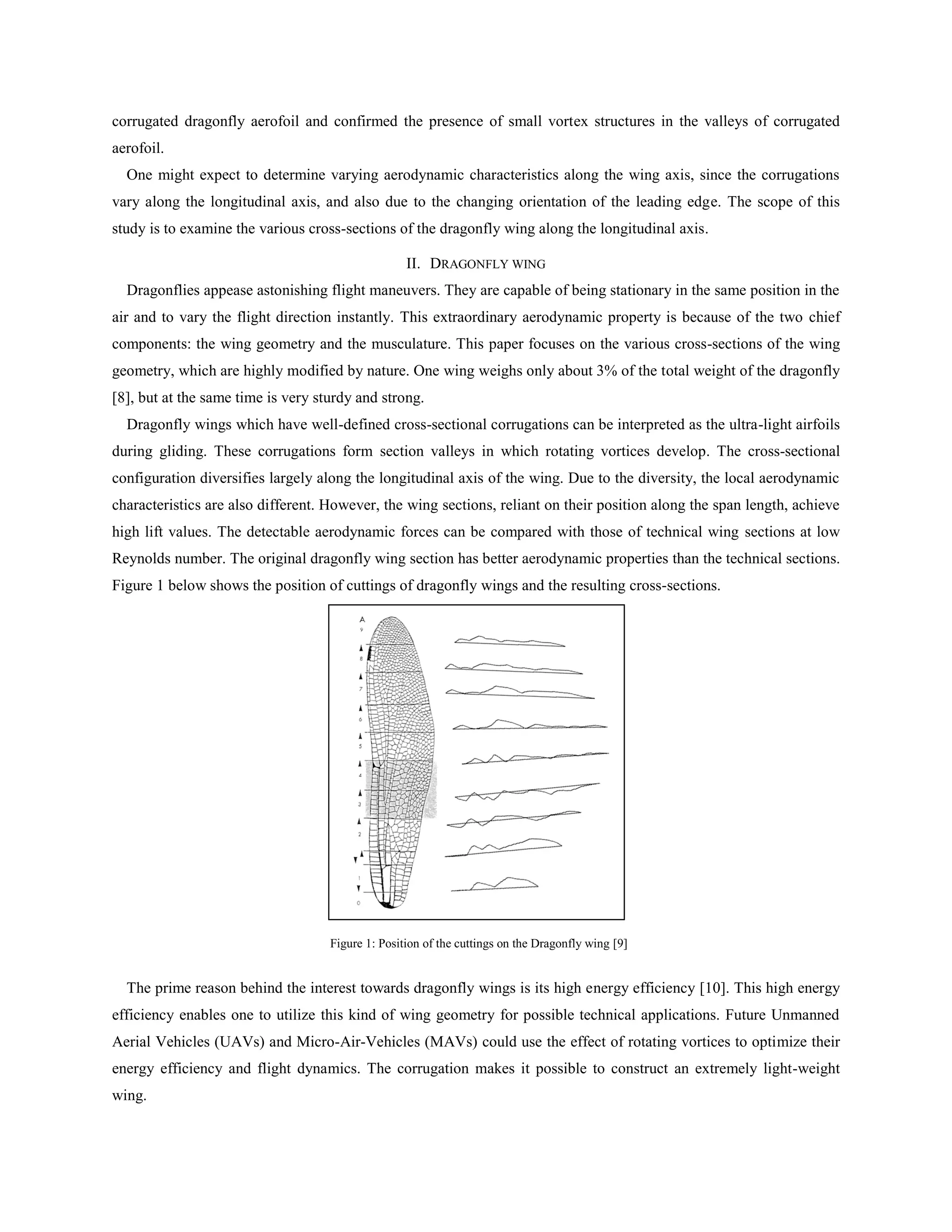 Aerodynamic Characteristics of Dragonfly Wing Sections | PDF