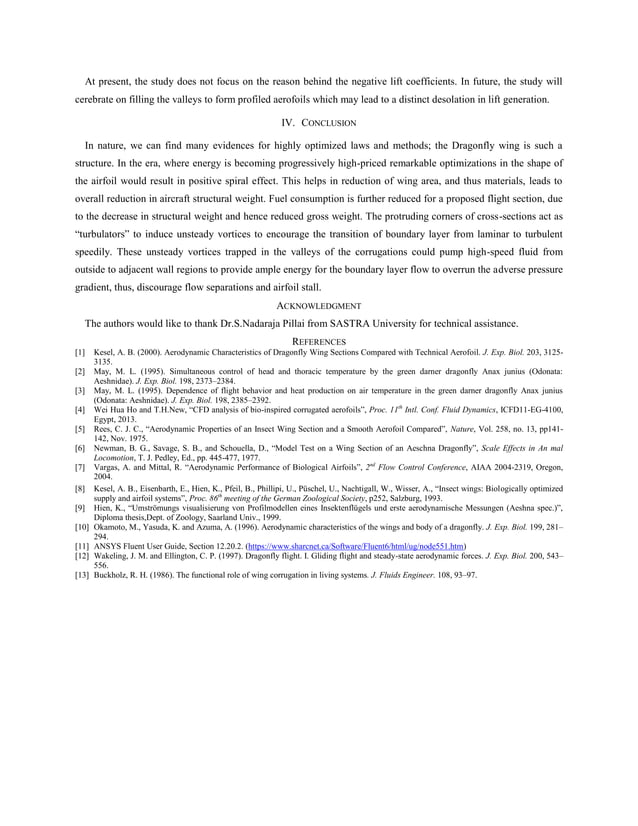 Aerodynamic Characteristics of Dragonfly Wing Sections | PDF ...