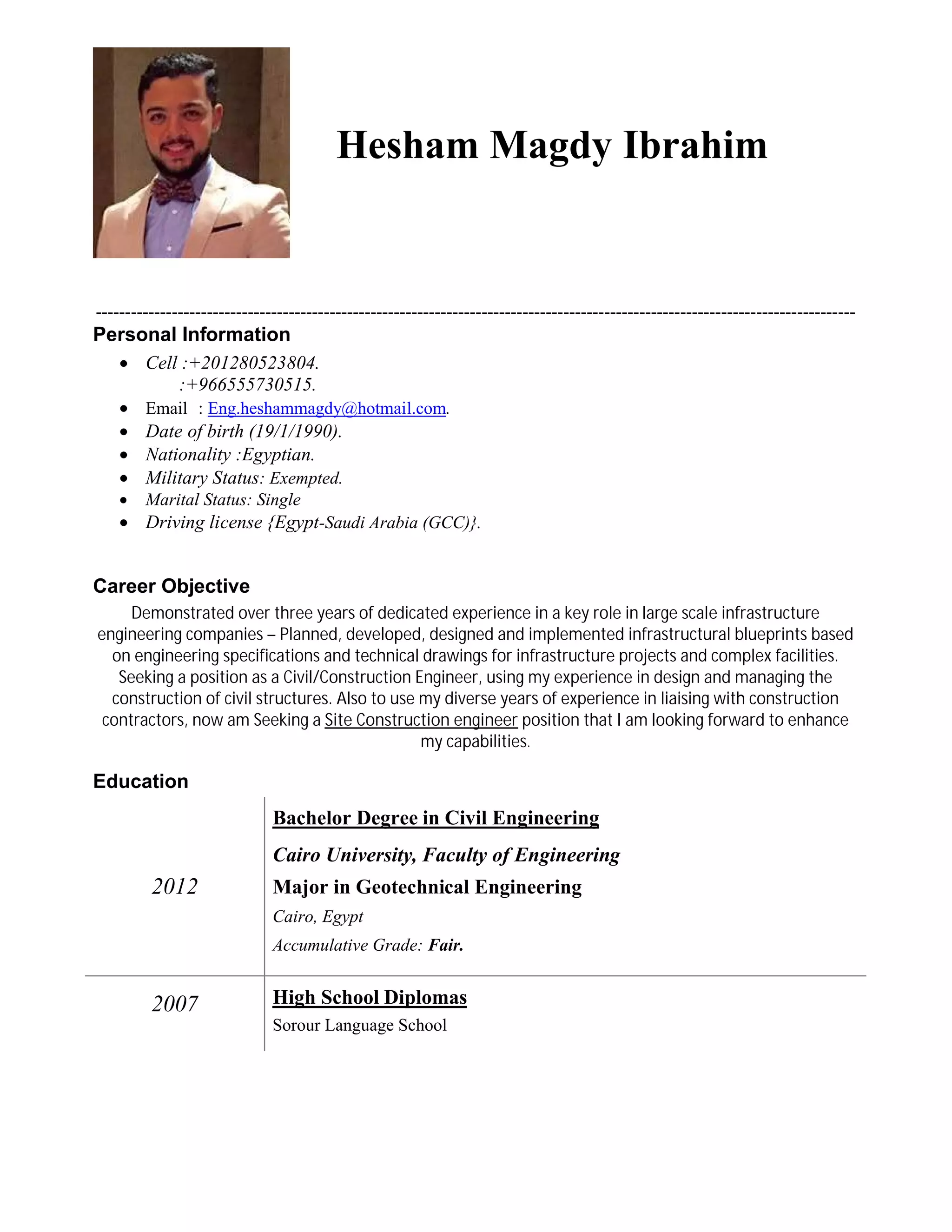 Hesham Magdy curriculum vitae | PDF