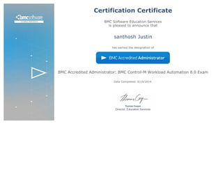 COntrol M Certificate | PDF