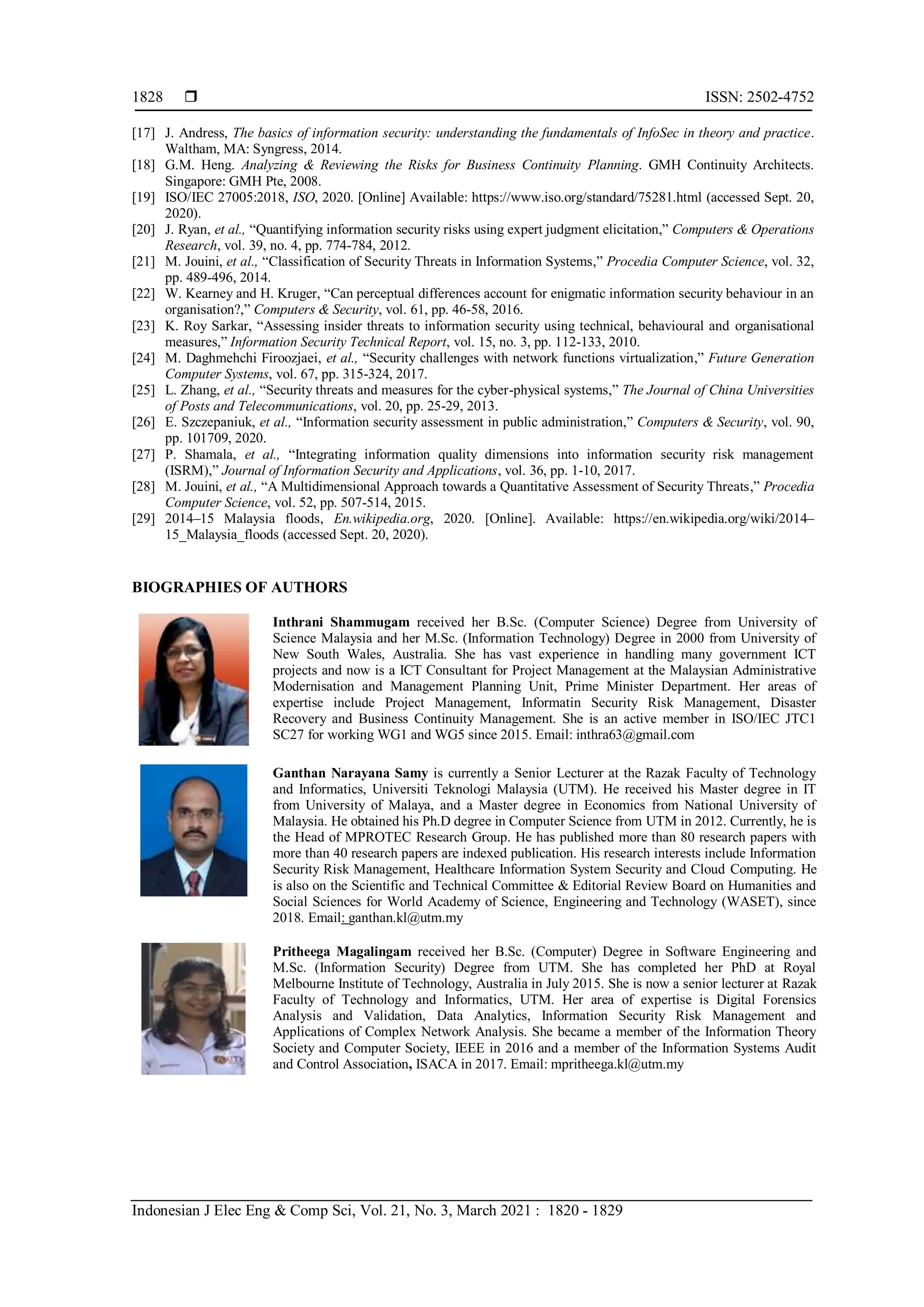 Information security threats encountered by Malaysian public sector ...