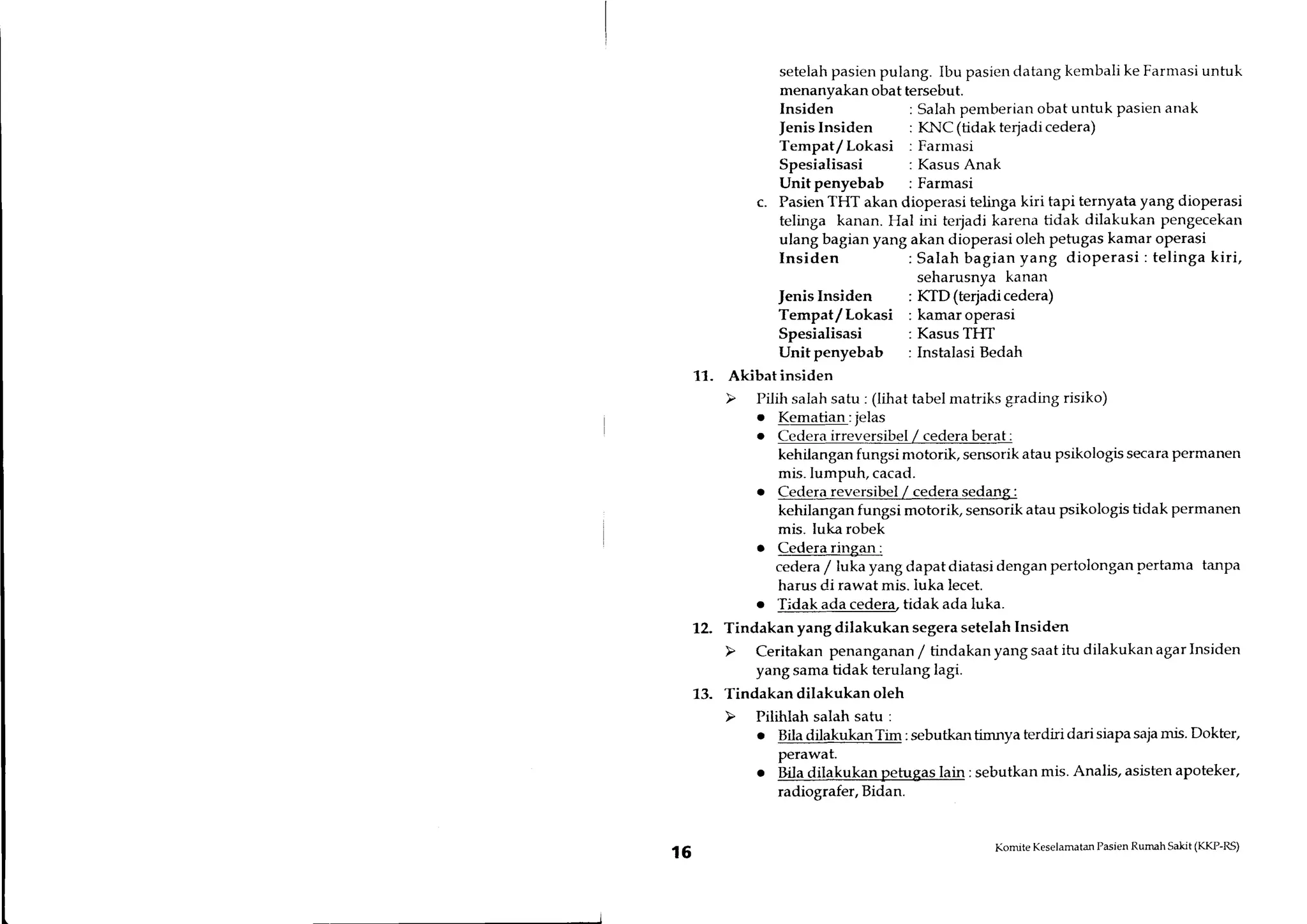 Pedoman Pelaporan Insiden Keselamatan Pasien (IKP) (Patient Safety ...