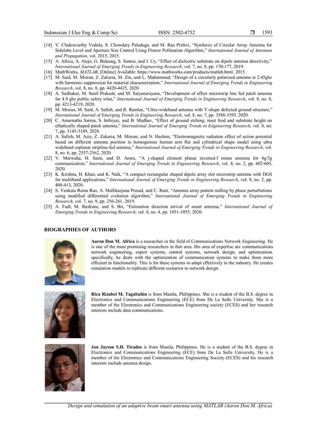 Design and simulation of an adaptive beam smart antenna using MATLAB | PDF | Computer Networking ...