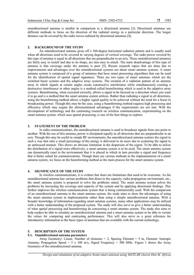 Design and simulation of an adaptive beam smart antenna using MATLAB | PDF | Computer Networking ...