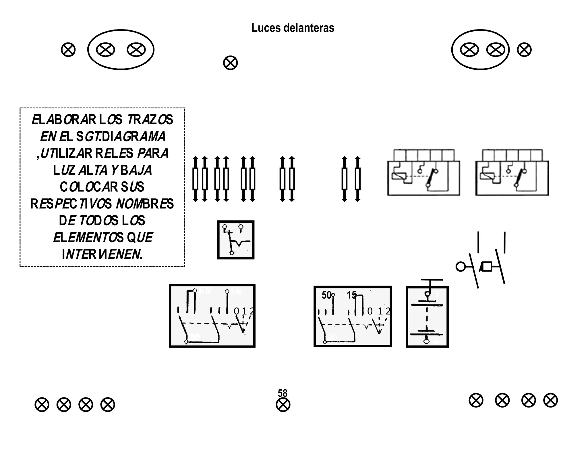 Esquema-de-Luces. Diagrama eléctrico, sistema de alumbrado del vehículo | PDF