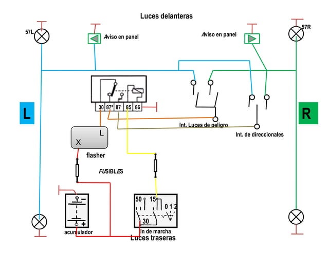 Esquema-de-Luces. Diagrama eléctrico, sistema de alumbrado del vehículo | PDF