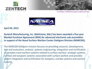 Zentech Manufacturing Capabilities | PDF