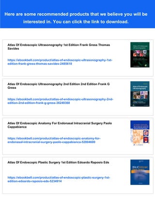 Atlas Of Endoscopic Ultrasonography Frank G Gress Et Al | PDF