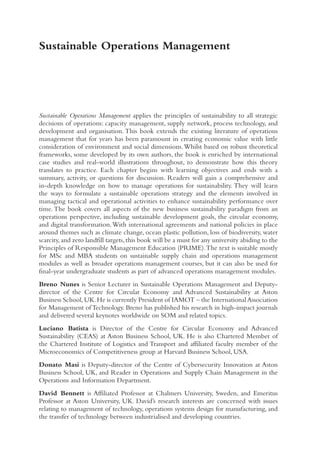 Sustainable Operations Management Breno Nunes Luciano Batista | PDF