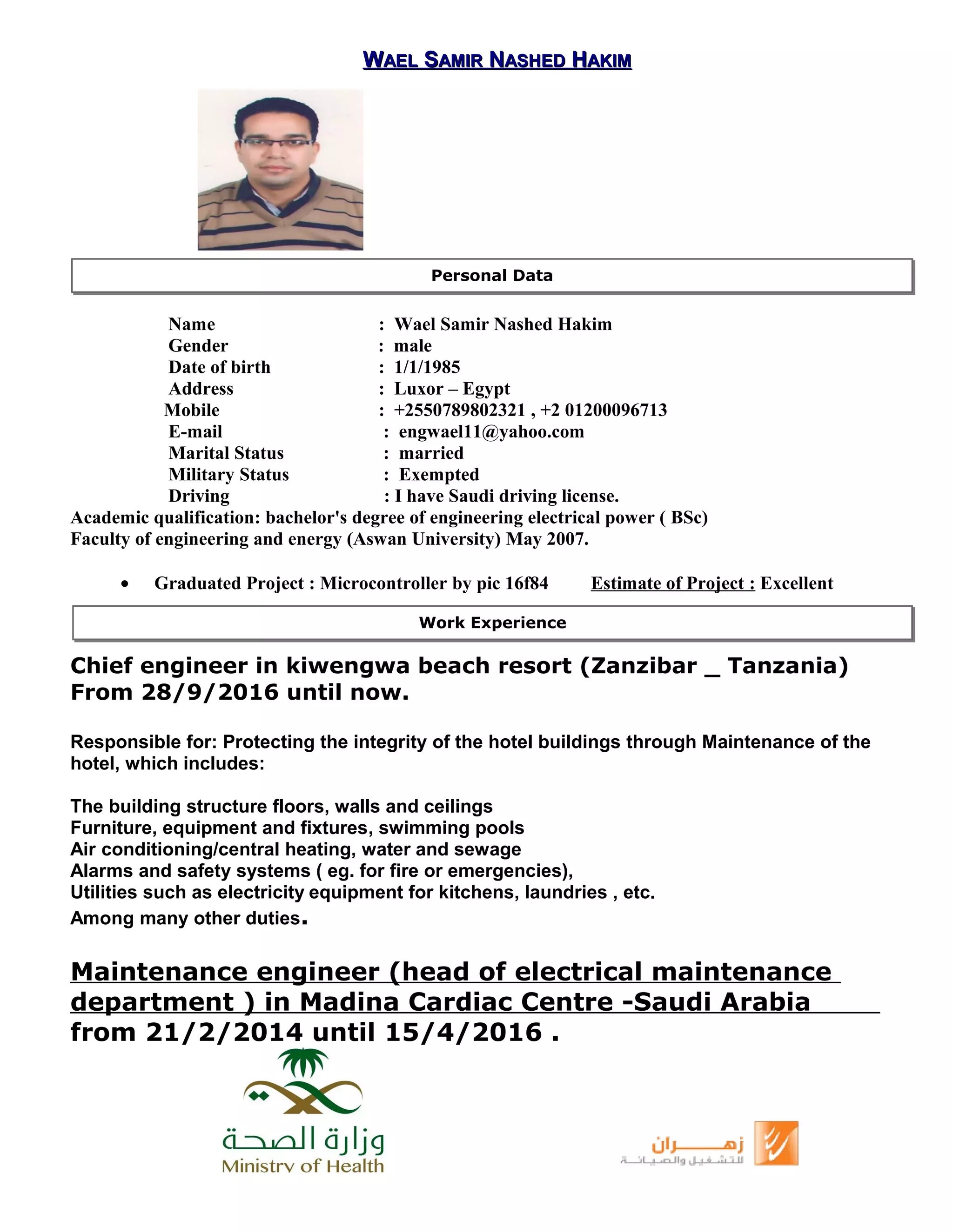 wael cv - Copy | PDF