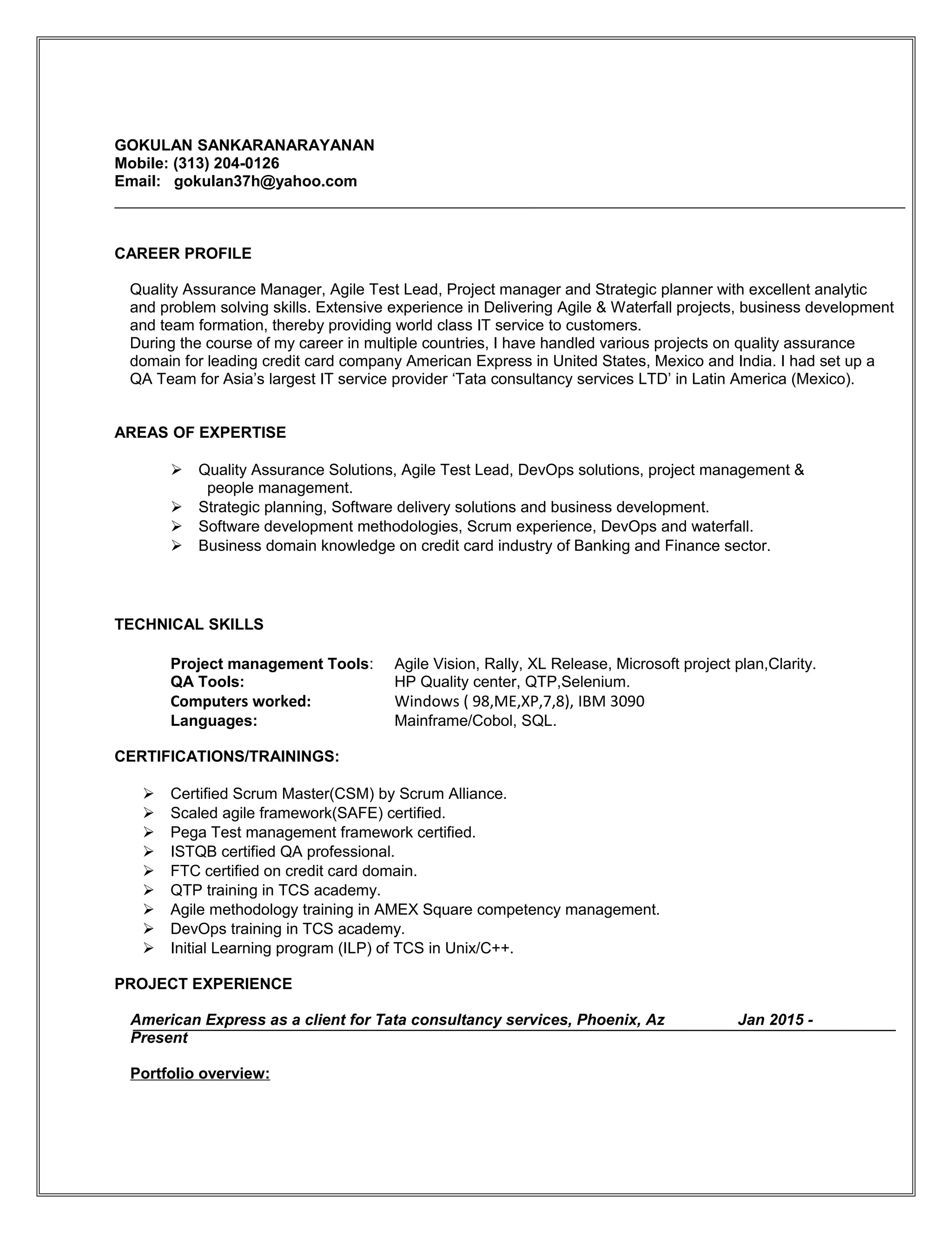GOKULAN SANKARANARAYANAN Resume_ August 2015 | DOC