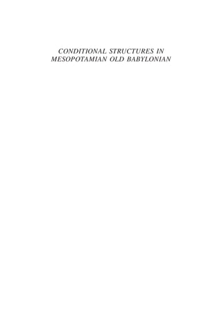Conditional Structures In Mesopotamian Old Babylonian Eran Cohen | PDF