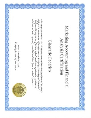 Marketing Accounting and Financial Analysis Certification (FIU) | PDF