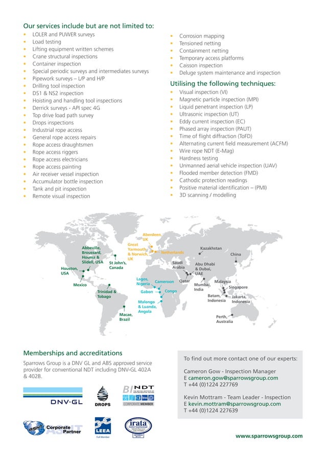 Inspection testing rope access capability sheet rev12 | PDF