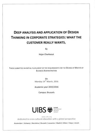 MBA Thesis - Corporate Strategies and Design Thinking | PDF