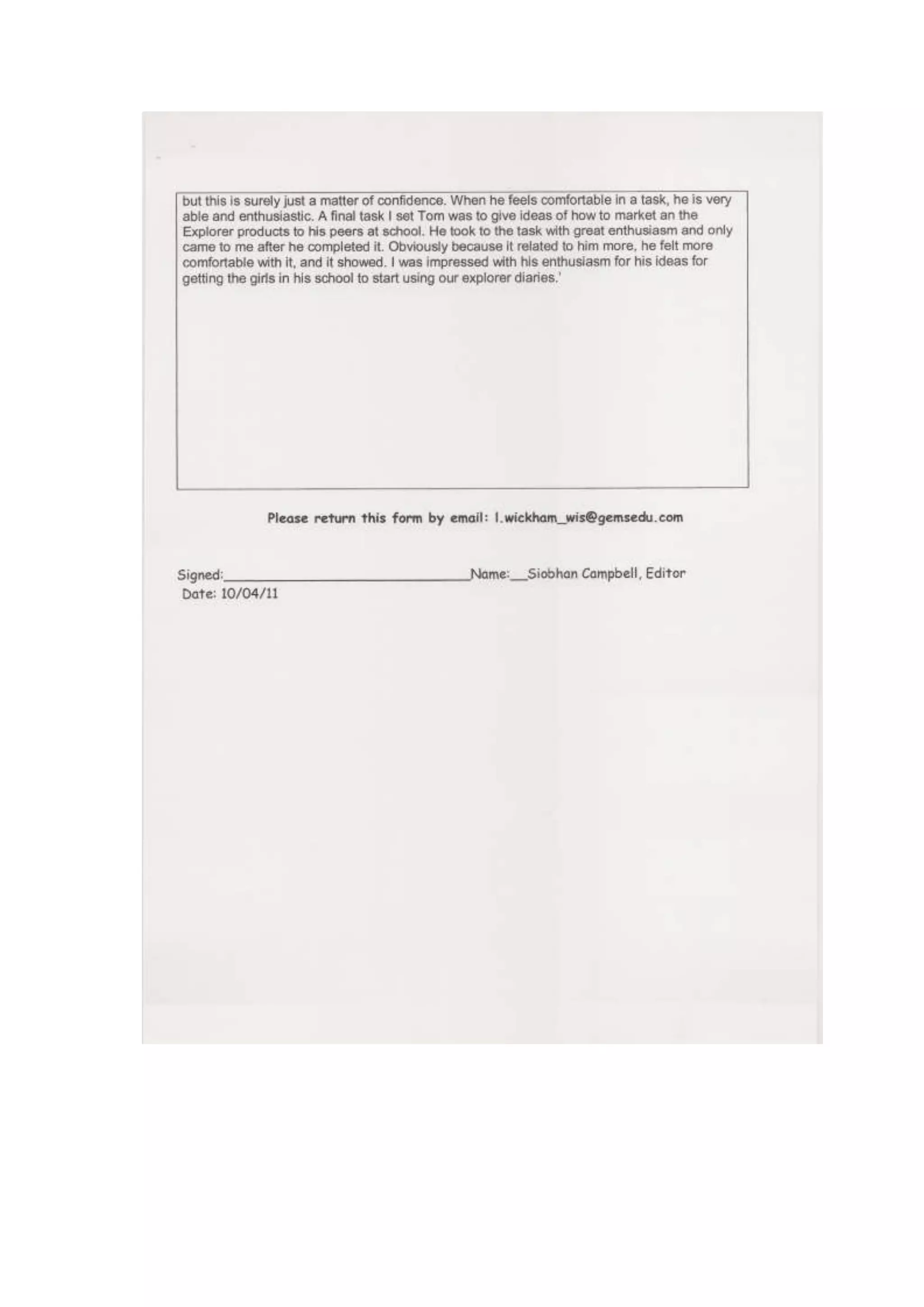 Explorer publishing internship report | DOCX