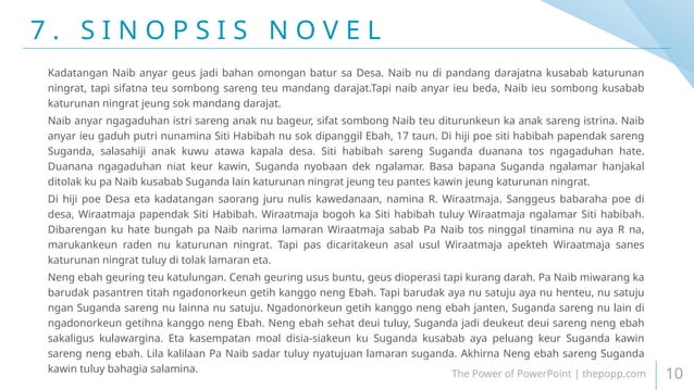 PPT MATERI TEKS NOVEL BAHASA SUNDA KELAS 9 | PPTX