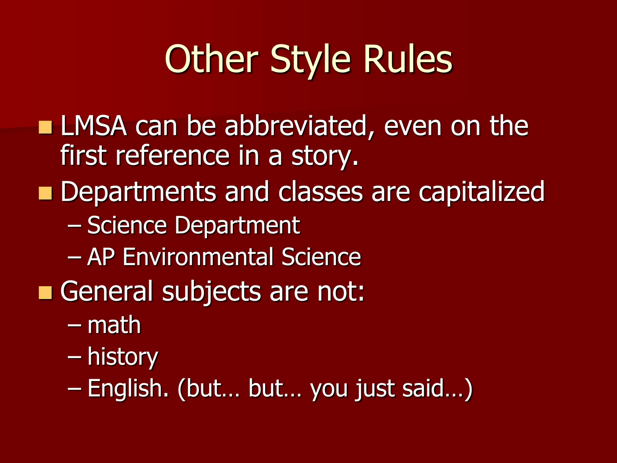 AP styles_Introduction to the AP style of news letters.ppt