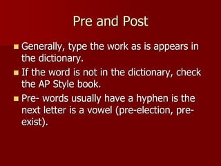 AP styles_Introduction to the AP style of news letters.ppt