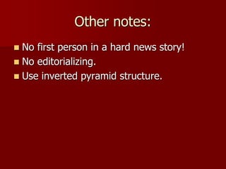 AP styles_Introduction to the AP style of news letters.ppt