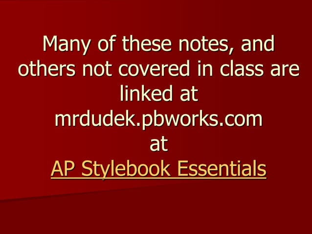 AP styles_Introduction to the AP style of news letters.ppt