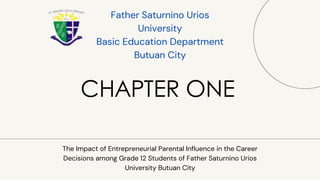 The Impact of Entrepreneurial Parental Influence in the Career ...