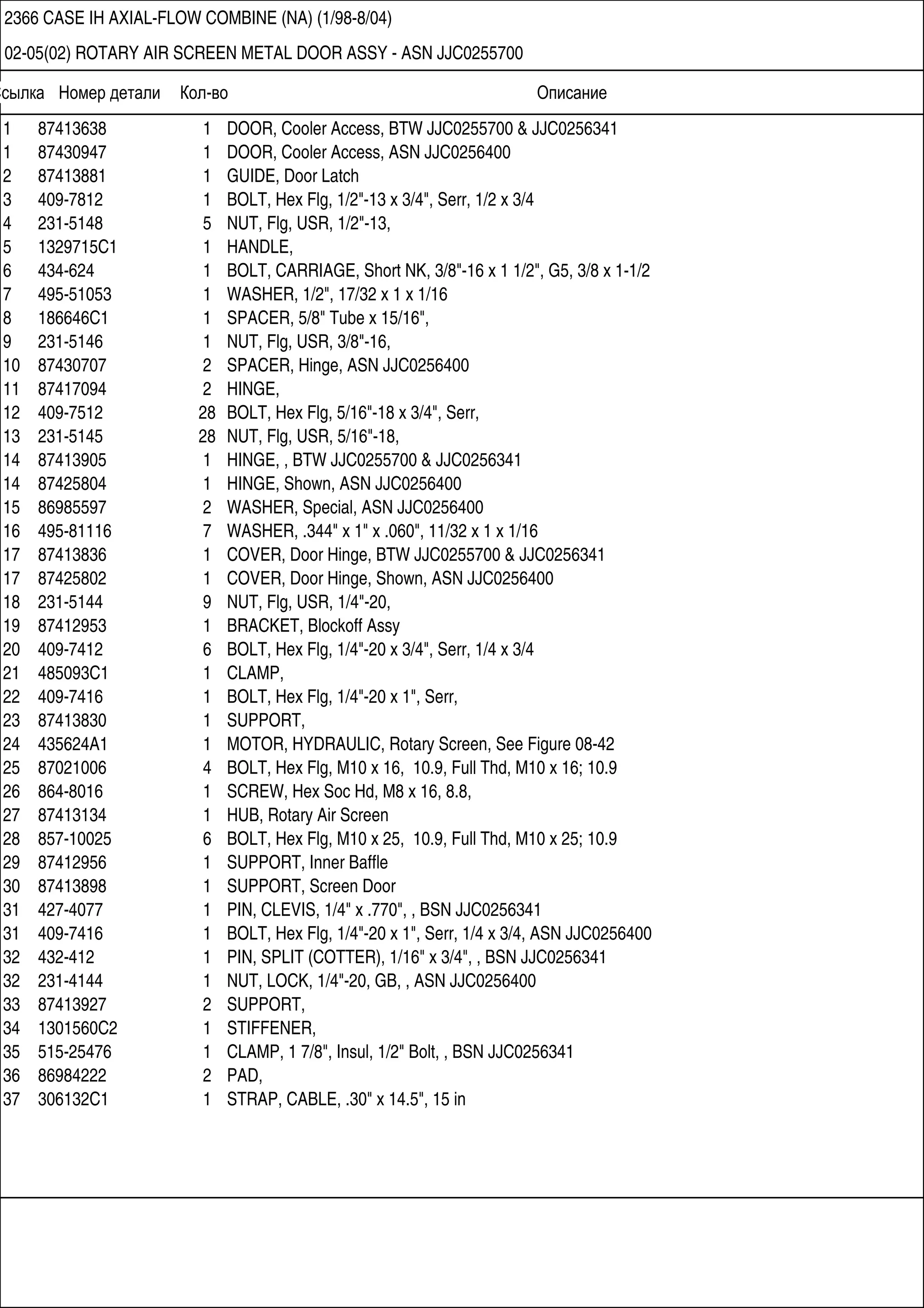 CASE 2366 IH Axial - flow combine parts catalog | PDF