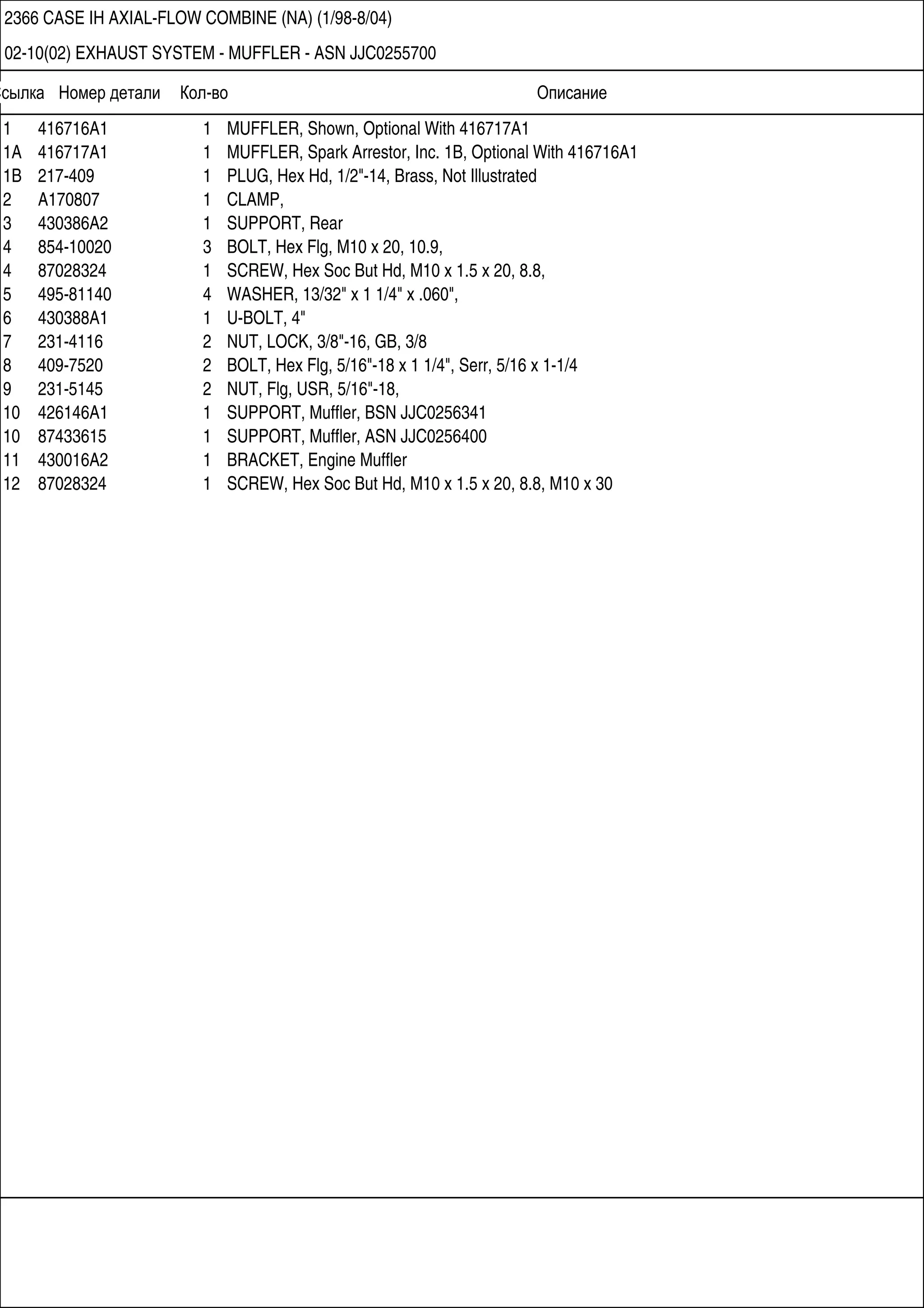 CASE 2366 IH Axial - flow combine parts catalog | PDF
