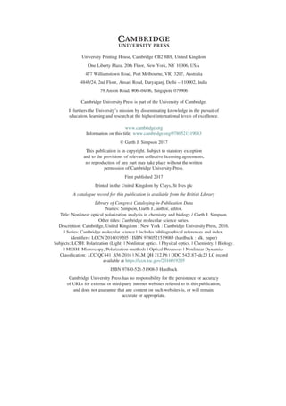 Nonlinear Optical Polarization Analysis In Chemistry And Biology 1 ...