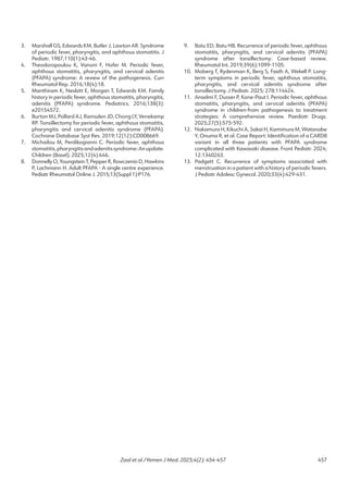 Late Relapse of Periodic Fever, Aphthous Stomatitis, Pharyngitis, and ...
