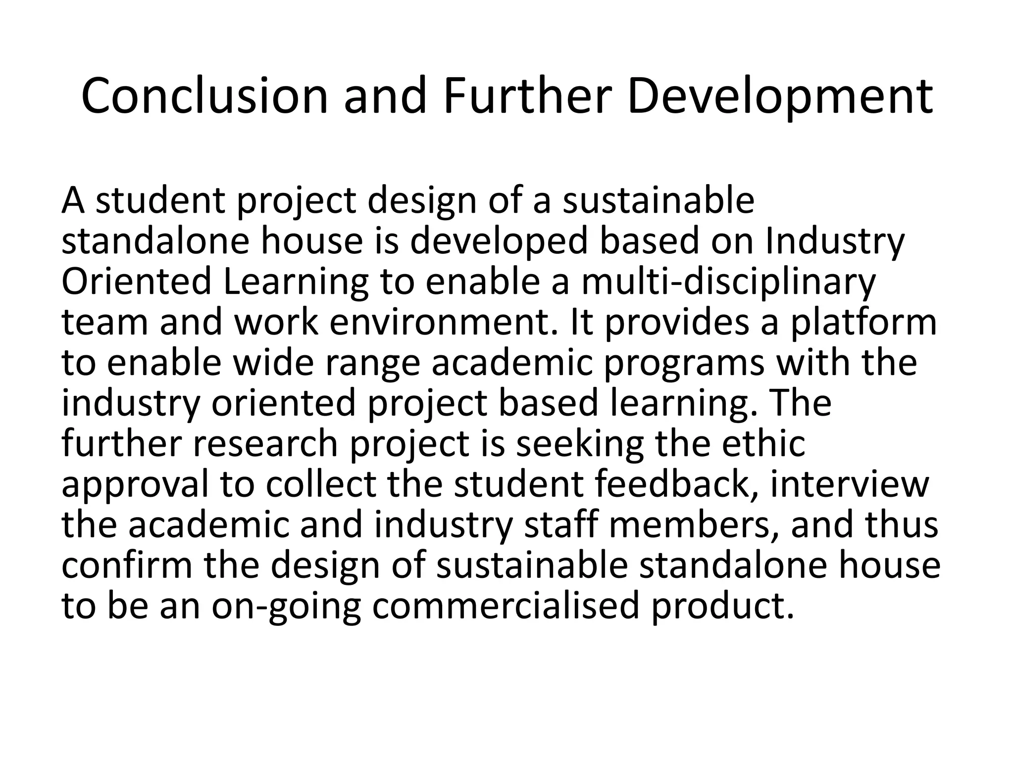 Student Project Development based on Industry Oriented Learning | PPTX