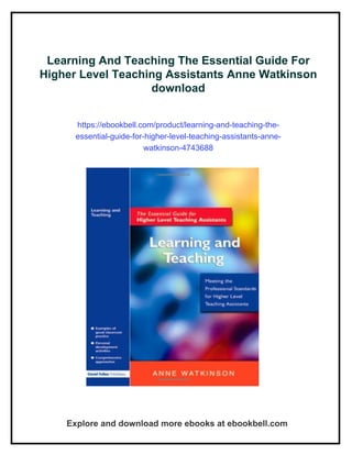 Learning And Teaching The Essential Guide For Higher Level Teaching ...