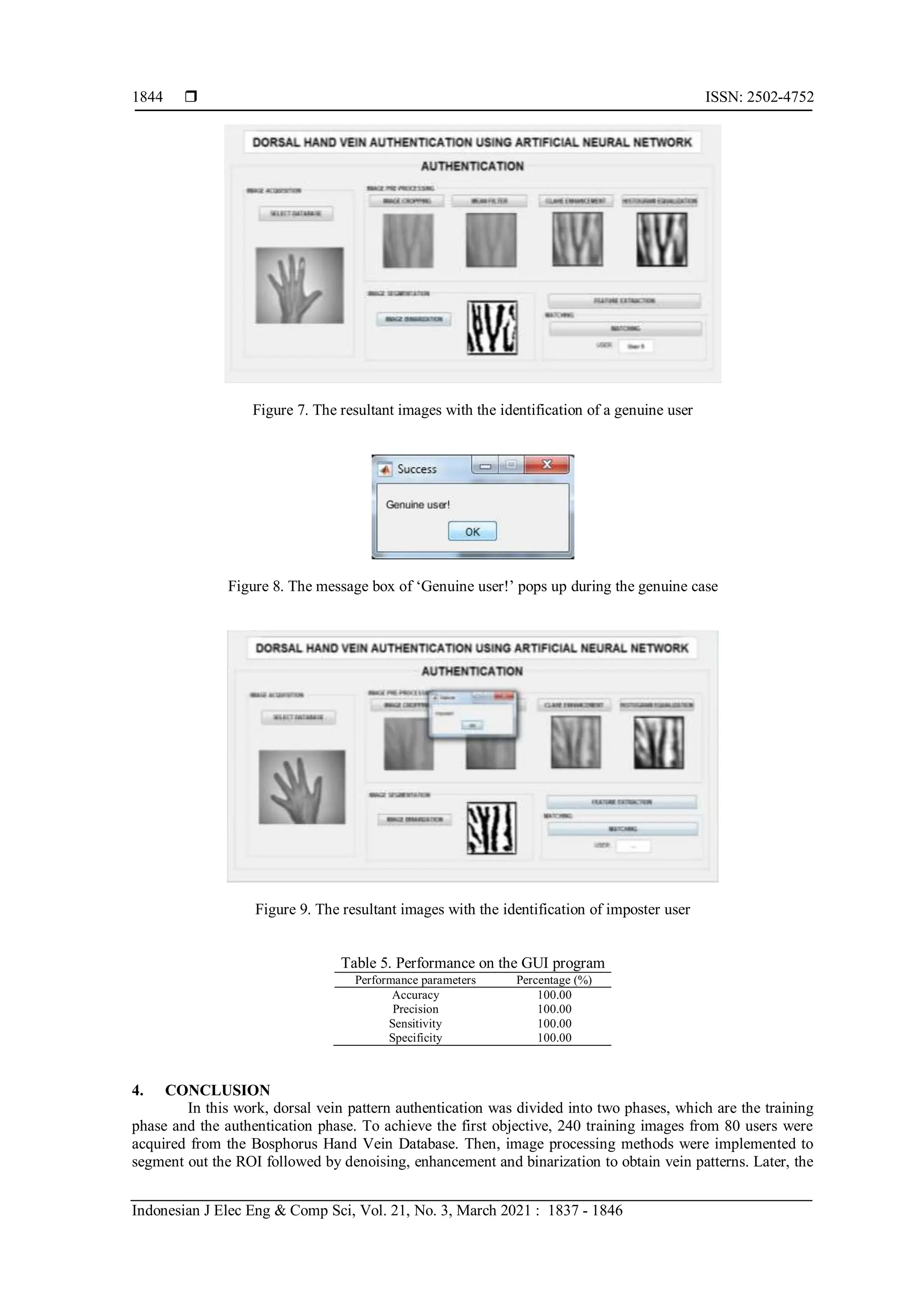 Dorsal hand vein authentication system using artificial neural network | PDF