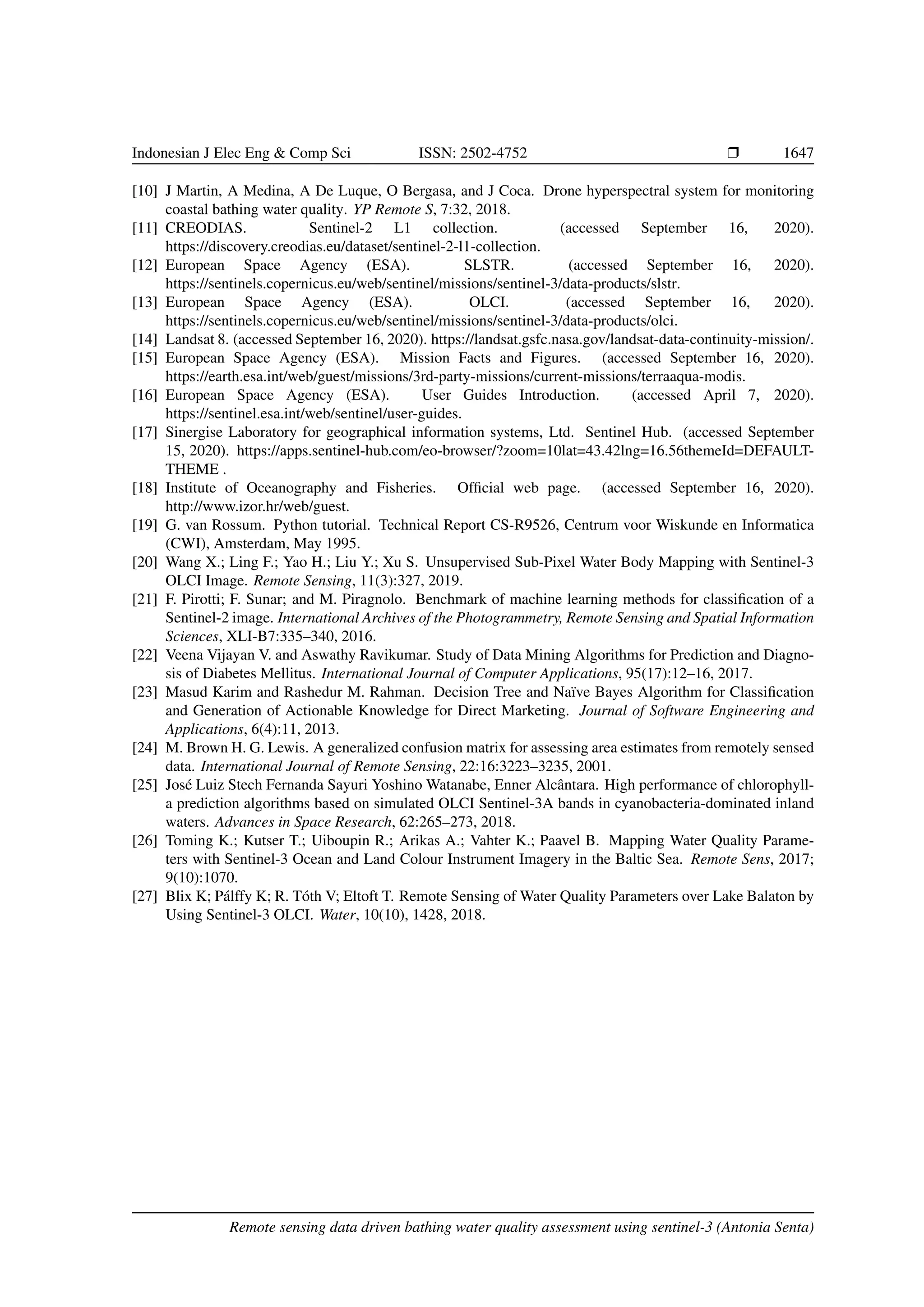 Remote sensing data driven bathing water quality assessment using ...